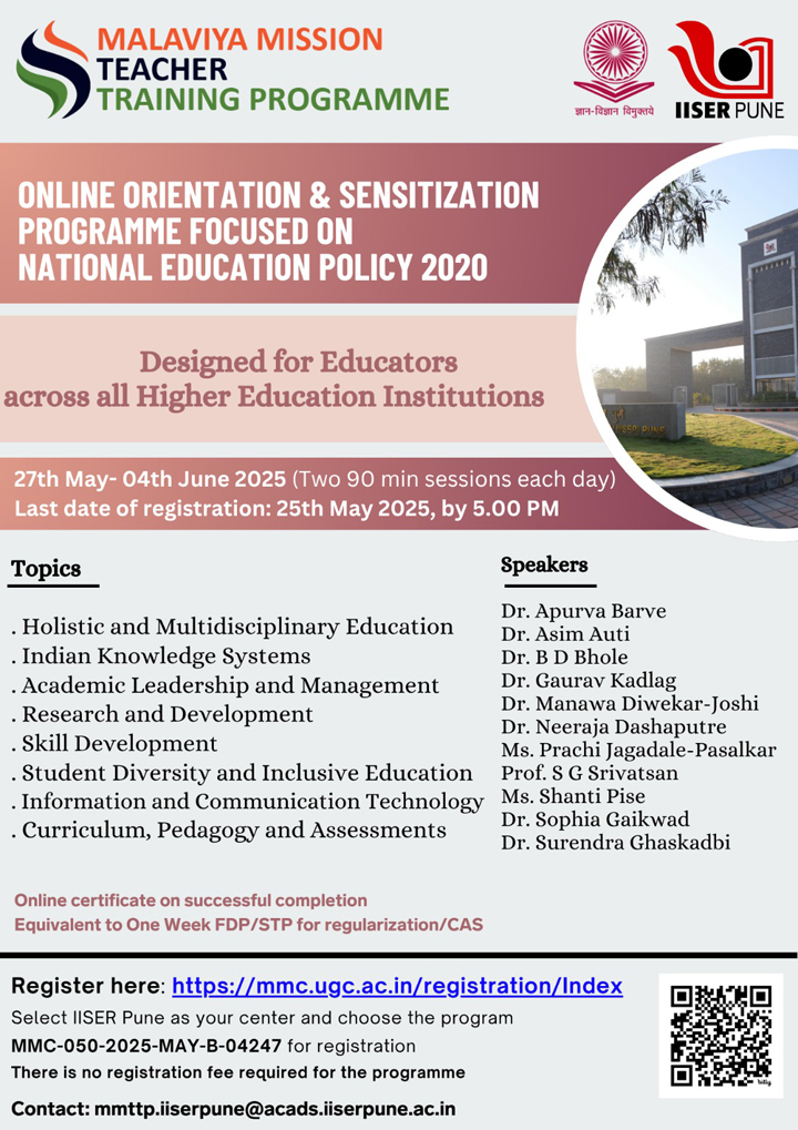 Malaviya Mission Teacher Training Programme (MMTTP) Eight-Day Workshop ...