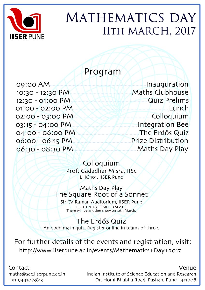 Mathematics Day 2017 Event - IISER Pune